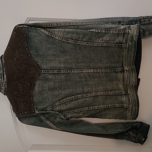 Reba | Jackets & Coats | Reba Jean Jacket Small With Stud Accents ...